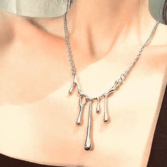 Jewelry | Melting Metal Dripping Droplet Blood Liquid Water Goth Edgy ...